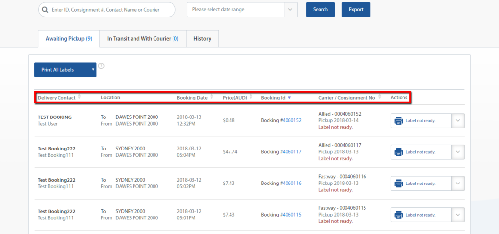 Access Members Area Booking History & Invoices