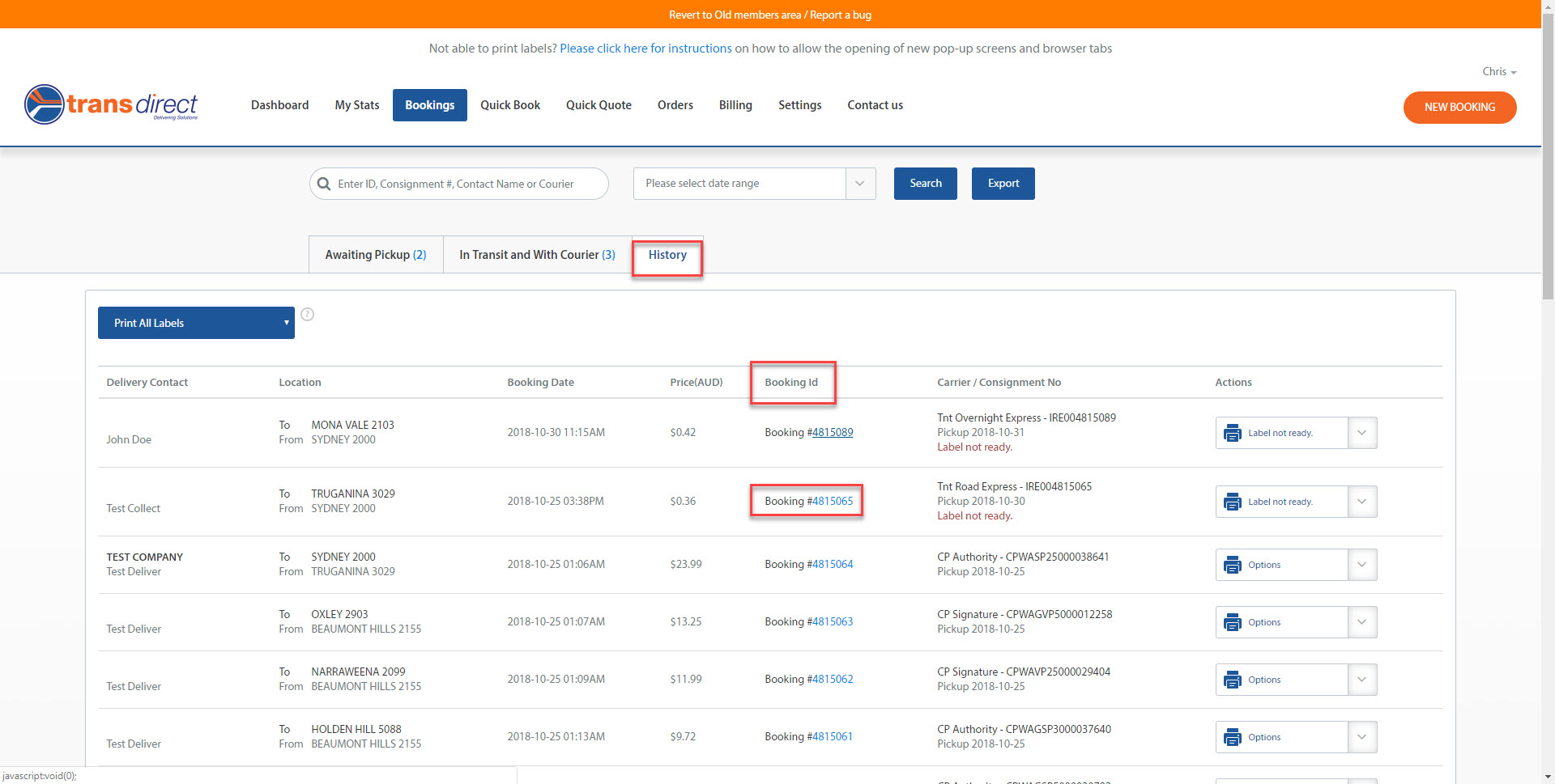 How To Track Consignments in Member's Area