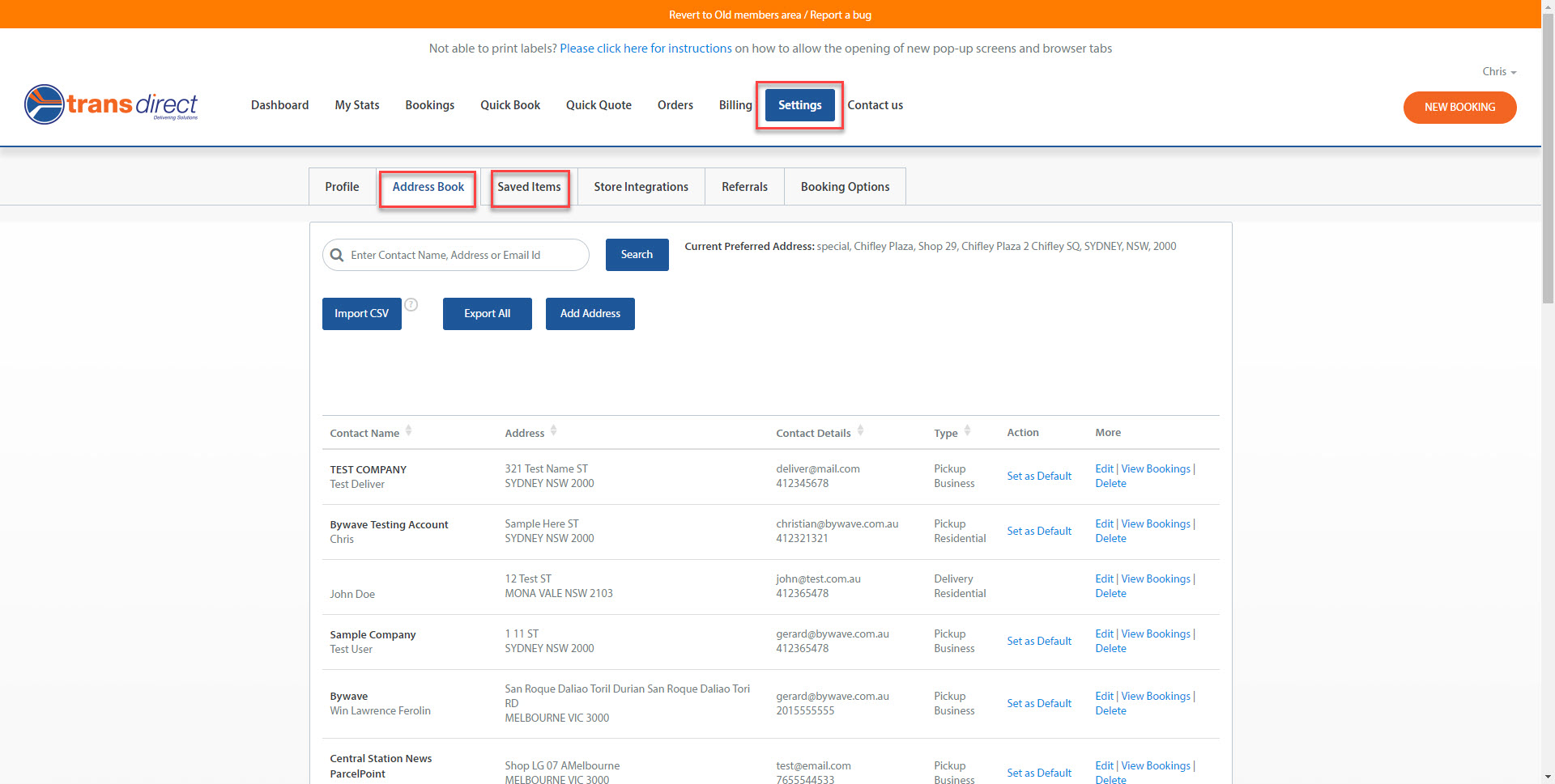 Save Hours - Transdirect’s Quick Book Function